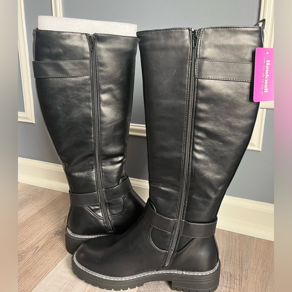 Hawkwell | Shoes | Hawkwell Womens Black Knee High Platform Riding ...